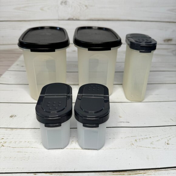 Tupperware | Kitchen | Tupperware Modular Mates Black Lid Storage Spice ...